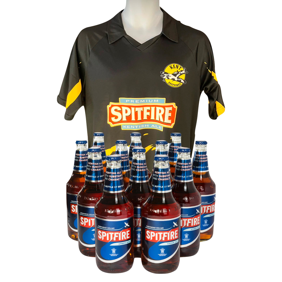 Spitfire Retro Cricket Shirt & Ale Bundle Black/Gold– Shepherd Neame